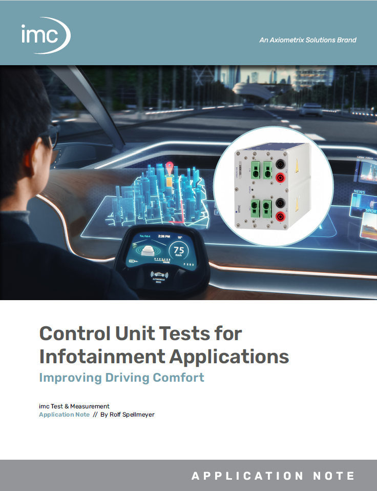 AppNote: imc CANSAS-IHR Infotainment imc Test & Measurement GmbH